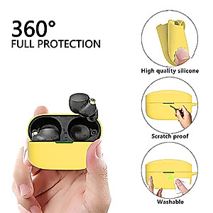 Ankersaila Soft Silicone Case Compatible with Fit Sony WF-1000XM4, Scratch/Shock Resistant Protective Case Cover (Yellow)