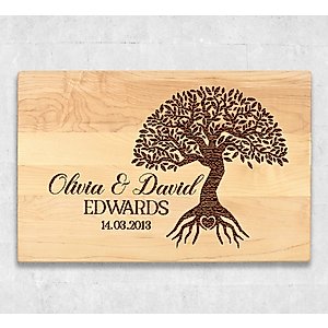 Personalized Cutting Board Wedding Gift for Couple Custom Rectangular Cutting Board Hubby Wifey Gift