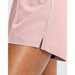 YYV Women's 5" Hiking Golf Shorts Quick Dry Athletic Shorts for Summer Outdoor Casual with Pockets(Pink Medium)