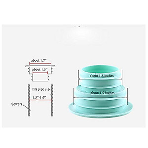 KRISMYA 3 Pack Drain Pipe Hose Silicone Plug,Washing Machine Drain Hose Seal - Silicone Sealing Plug Kitchen Pipe Sewer Seal Ring Washing Machine Laundry Room Bathroom Bathtub