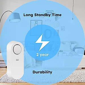 Water Leak Detectors 6 Pack, 120dB Water Alarm Sensor, Flood Detector, Sensitive Leak and Drip Alert Alarms, for Home, Kitchen, Bathroom, Basement (Battery Included)