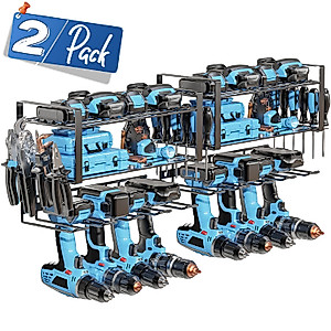 Warmodern Power Tool Organizer, Wall Mount Garage Tool Organizers and Storage, Heavy Duty Drill Holder for Garage, Workshop,Christmas Gift for Men