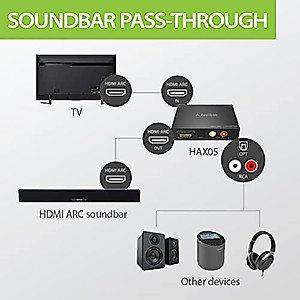 Avantree HAX05 - HDMI ARC Audio Converter TV Sound with Pass-Through Capabilities, Optical & Analog Audio Output, and CEC Support