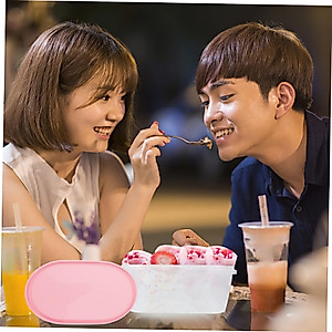 Abaodam 2 Sets 2pcs Ice Cream Box Containers Ice Cream Cups Food Canisters Homemade Ice Cream Container Homemade Ice Cream Tub Freezer Tub with Lid Storage Tubs Plastic Soy Milk Tableware