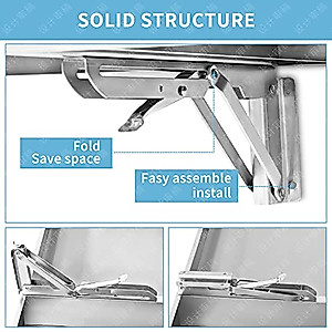 Concession Shelf- 48L x 12W Inch Stainless Steel Foldable Perfect for Food Truck, Trailer and Window Service