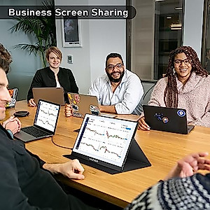 HONGO 16.1" Portable Monitor, FHD 1080P IPS Laptop Monitor Dual USB C HDMI Travel Monitors Portable Gaming Monitor with Dual Speakers, Second External Monitor for PC Phone PS5/4 Xbox Switch