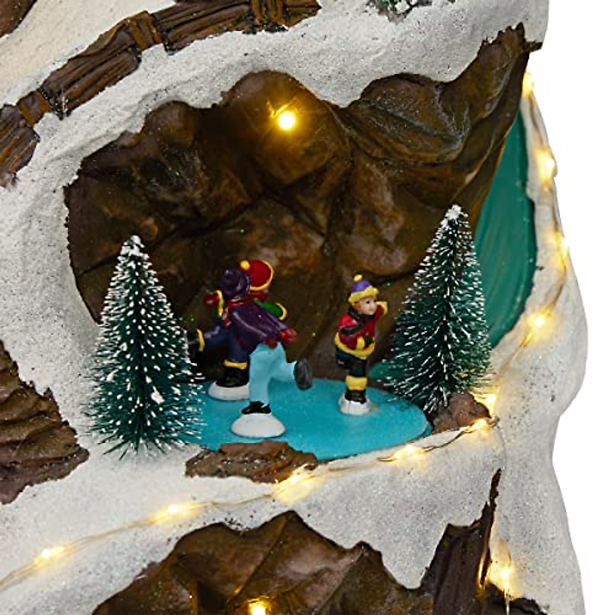 Alpine Corporation 18"H Indoor Animated Winter Wonderland Set with LED Lights and Music