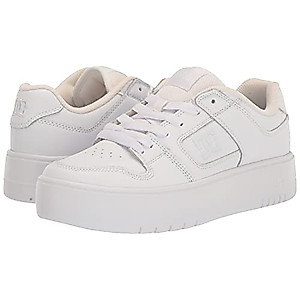 DC Women's Manteca 4 Platform Skate Shoe, White/White, 5