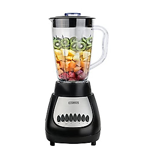 Dominion D4001BP Countertop Blender with 48oz Plastic Jar, 10-Speed Settings, Pulse Function, Sharp Stainless Steel Blade, Black