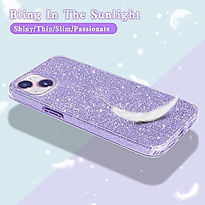 MATEPROX iPhone 13 Mini case,iPhone 12 Mini Cases Bling Sparkle Cute Girls Women Protective Cases for iPhone 13 Mini/iPhone 12 Mini (Purple)