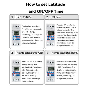 THC Astronomical Timer Switch LCD Display 16A 20A 30A Latitude Switch 110V 220V Programmable Timer (Color : THC15B-220V)