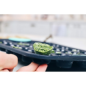 Trudeau Structure Silicone Muffin Pan, 24 Cup Mini, Grey/Mint