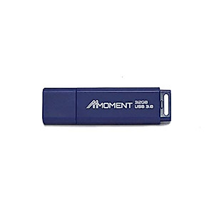 Mmoment MU37 32GB Single Pack USB 3.0 Flash Drive, Thumb Drive for Data Storage, Memory Stick with Read Speed up to 90MB/s, Jump Drive with Protection Cap, Modern Matte Blue (32GB)