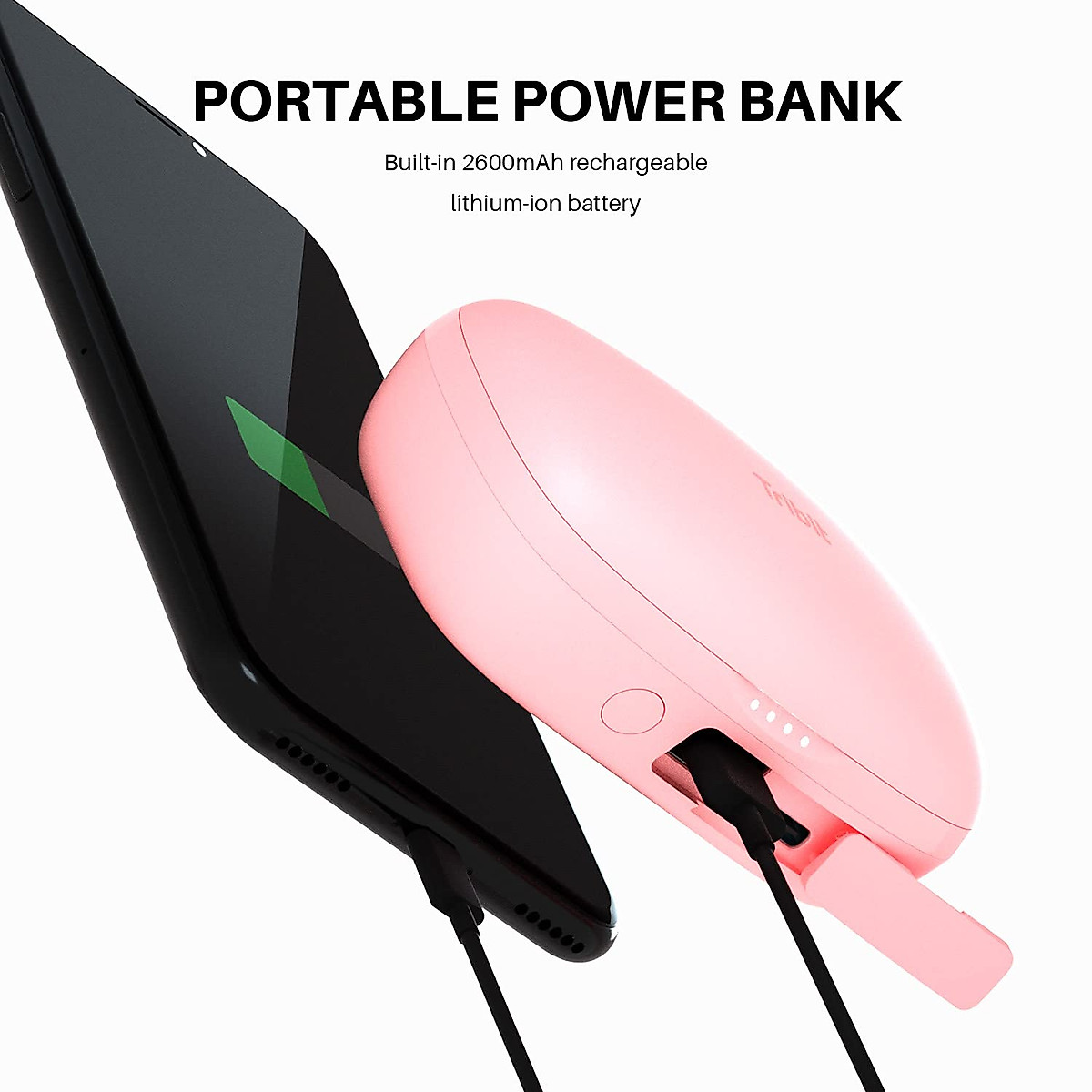 Tribit Earbuds, 150H Playtime IPX8 Bluetooth5.2 Deep Bass Bluetooth Earbuds Touch Control Headphones with Mic Earphone in-Ear Wireless Earbuds for iPhone Android Flybuds 3 Pink, Bluetooth Headphones