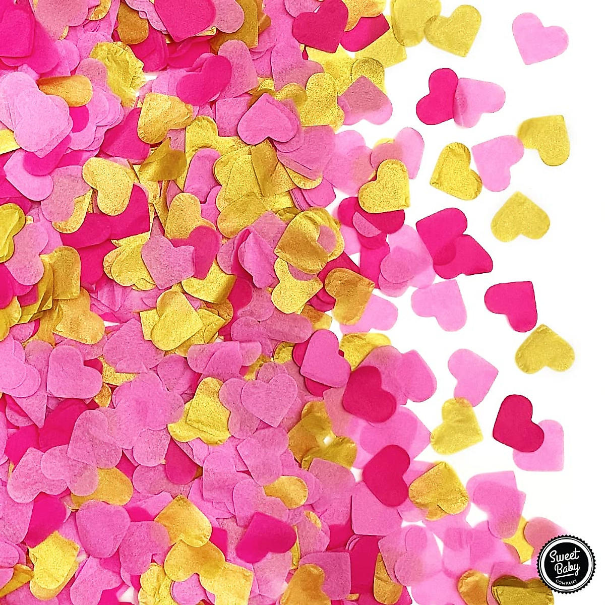 Sweet Baby Co. Jumbo 36 Inch Baby Gender Reveal Balloon | Big Black Balloons with Pink and Blue Heart Shape Confetti Packs for Boy or Girl | Baby Shower Gender Reveal Party Supplies Decoration Kit