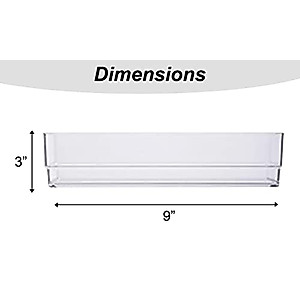 LilGift ARAD 2 Pieces Clear Vanity & Drawer Organizer, Acrylic Organizer, Drawer Divider, Makeup Bathroom Organizer, Kitchen Utensils