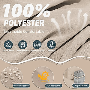 Pakunoda 9 Pack Patio Cushion Covers Outdoor Patio Cushions Covers Replacement Waterproof with Zipper for 5 Pcs Patio Furniture Set, Covers Only,Sand