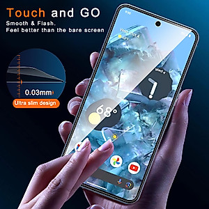 Ferilinso 4 Pack Privacy Screen Protector for Google Pixel 8 Pro with 4 Pack Tempered Glass Camera Lens Protector Phone Case Friendly Accessories Protector de Pantalla for Google Pixel 8 Pro