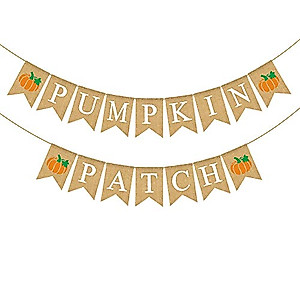 Rainlemon Jute Burlap Pumpkin Patch Banner Fall Autumn Theme Little Pumkin Birthday Party Garland Decoration