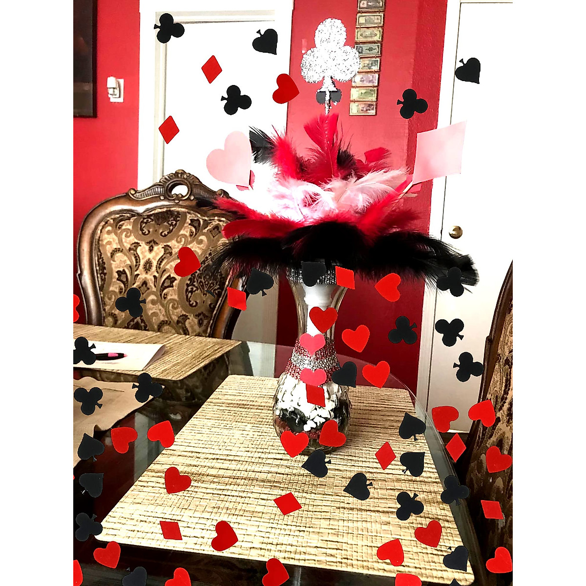 Honbay 60g Casino Party Table Scatter Confetti Viva Las Vegas Party Foil Metallic Confetti Sequins Game Night Birthday Baby Shower Wedding Bridal Shower Carnival Party Sprinkles Confetti Decorations