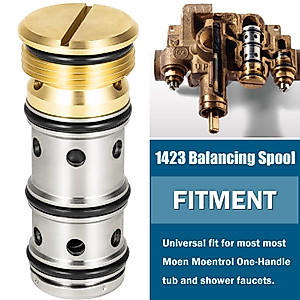 Yoursme 1423 Balancing Spool 132343 & 12318 Stop-Check Valve Kit for Moen Tub and Shower Faucets