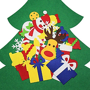 YEAHBEER Felt Christmas Tree for Kids,3.2FT DIY Christmas Tree with 30 Detachable Christmas Ornaments,Xmas Gifts, New Year Door Wall Hanging Decorations