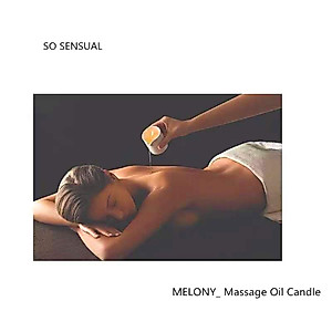 MELONY Soy Massage Oil Candle | Horeysuckle Galbanum | 2.82 OZ / 80G | Perfect Intensive Skin Treatment Candle | Nourishing with Almond Oil, Shea Butter & Cocoa Butter | Massage & Moisturise