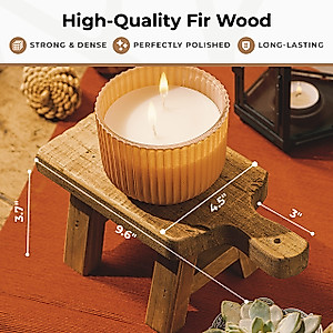 WOODENHOUSE LIFELONG QUALITY Wooden Stand - Rectangular Fir Wood Pedestal Stand for Kitchen, Bathroom, or Decor - Pre-Assembled, Sturdy, Easy Handle, Great Gift
