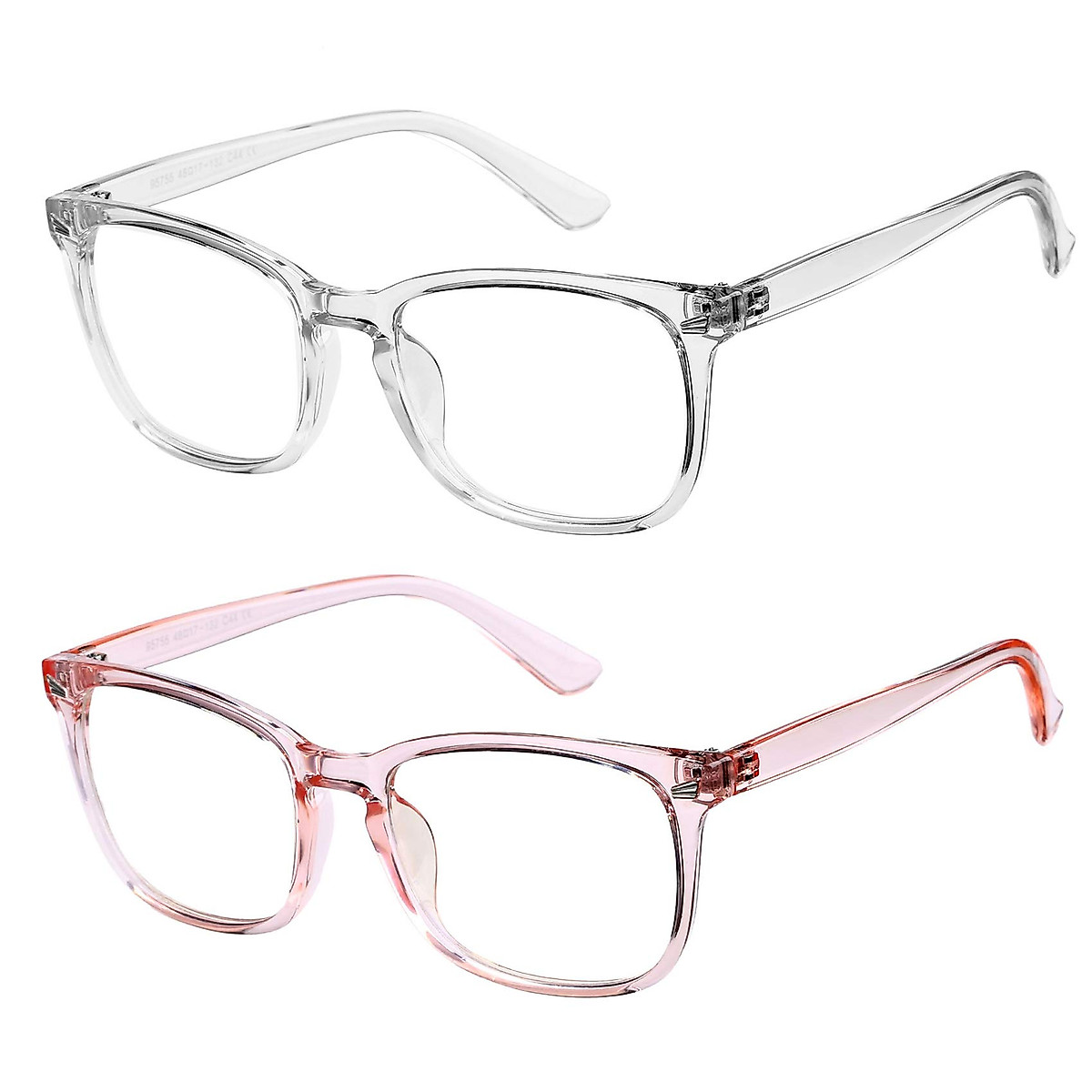 Hycredi Kids Blue Light Blocking Glasses，Anti Eyestrain & UV Protection, Computer Gaming TV Phone Glasses for Boys Girls (Clear Pink+Clear)