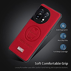 TinPlanet Superhero Slim Thin Case for OnePlus 11 (2023) - Iron, Red