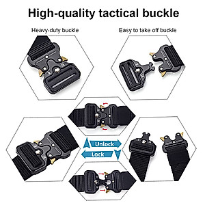 DOOPAI 3 Pack Tactical Belt,Quick Release Military Belt,Riggers Belts for Men