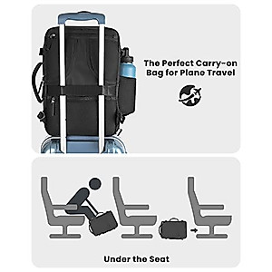 Snoffic Premium Travel Backpack, Carry on Backpack for Men Women Airline Approved, Black 17 Inch Carry-on Backpack, Waterproof Daypack Travel Essential for Work Business Hiking Traveling Gym Casual Bookbag (Black)