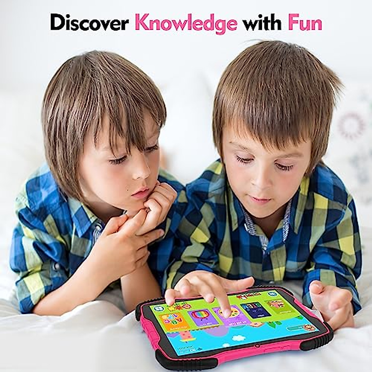 Tablet for Kids Tablet 10 inch with Case Included, Tablet for Toddlers Tablet 10 inch Children Tablets for Kids Android Tablet 3GB 64GB with WiFi Dual Camera Learning Games for Boys Girls (Roser)