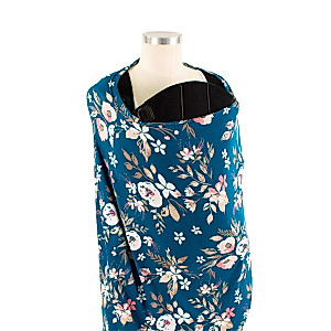 Bebe au Lait 5-in-1 Multi-Use Cover: Nursing Covers for Breastfeeding, Infinity Scarf, Nursing Shawl, Car Seat Cover, Shopping Cart Cover, Carrier Cover, Privacy Nursing Cover- Midnight Floral