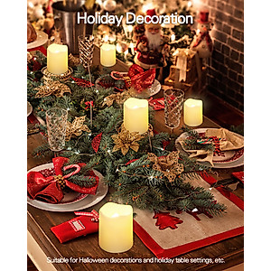 SHYMERY Flameless Votive Candles,Lasts 2X Longer,Battery Operated LED Tea Lights with Warm White Flickering Light,Small Electric Fake Tea Candle Realistic for Wedding,Table,Outdoor,Pack of 12