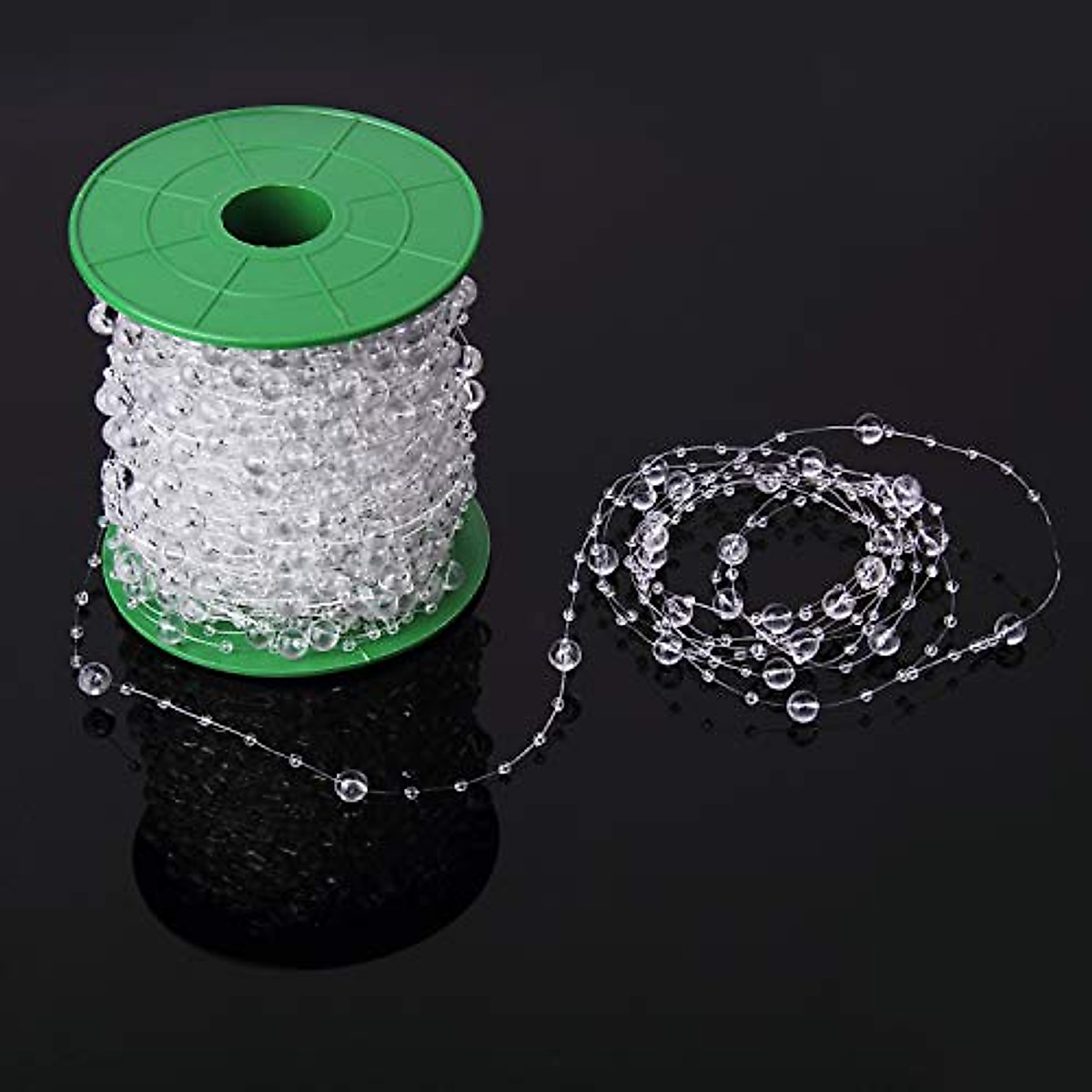 200 Feet Roll Clear Crystal Acrylic Party Garland Centerpiece Bridal Bouquet Decoration/Crystal Acrylic Bead Garland Wedding Centerpiece Floral Crafting DIY Accessory