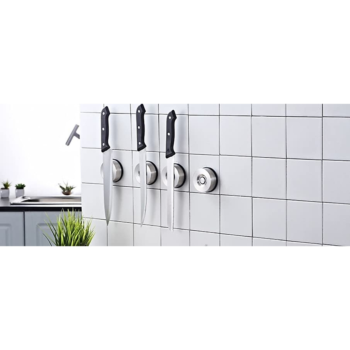 Powerful Suction Cup Magnetic Knife Holder Wall Mounted Stainless Steel Magnet