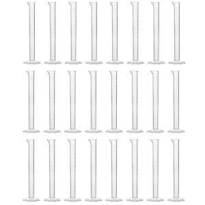 EISCO 24PK Graduated Cylinders, 10mL - Class B Tolerance - Octagonal Base - Polypropylene Plastic - Industrial Quality, Autoclavable