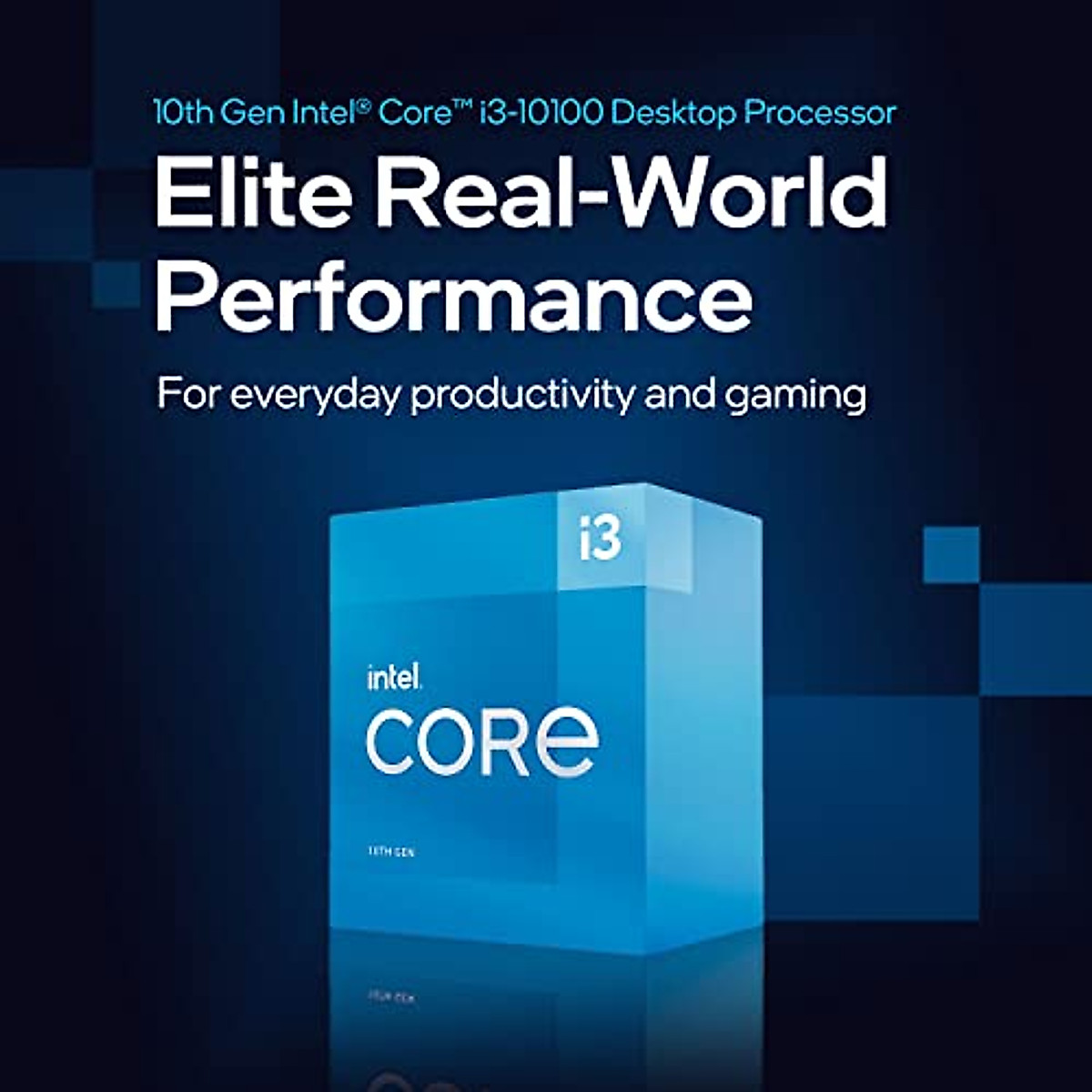 Intel Core i3-10100 Desktop Processor 4 Cores up to 4.3 GHz  LGA1200 (Intel 400 Series Chipset) 65W, Model Number: BX8070110100