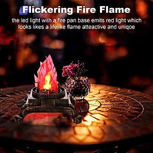 GULI Halloween 3W Prop LED Fake Fire Flame Effect Lamp Torch Night Light Artificial 3D Campfire Lamp for Christmas Festival Event Party Club Decor(6inches-Stand Led Flame Light)