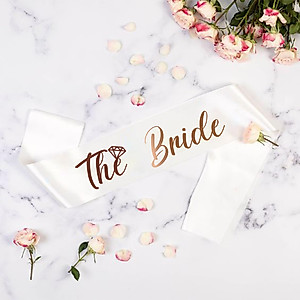 PartyGifts&beyond Bride to Be Sash and Veil Set Bridal Shower Gifts Bride Tribe Sash Bachelorette Party Favors Sash(11 Sets)