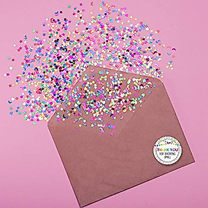 Rainbow Banner Thank You for Shopping Small Customer Appreciation Sticker Labels for Small Businesses, 60 1.5" Circle Stickers by AmandaCreation, Great for Envelopes, Postcards, Direct Mail, & More!