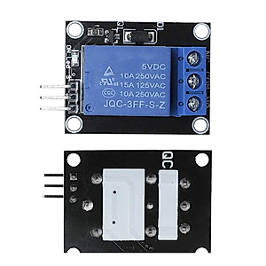 KeeYees 5pcs 1 Channel 5V Relay Module Board Shield KY-019 LED Indicator for Arduino + 3pcs 20CM 10Pin Female Male Jumper Wires