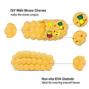 Cubufly Kids Bubble Slides Golf Ball Slipper Boy Girl Thick Sole Massage Bubble Shoes Funny House Yard Shower Slippers Yellow
