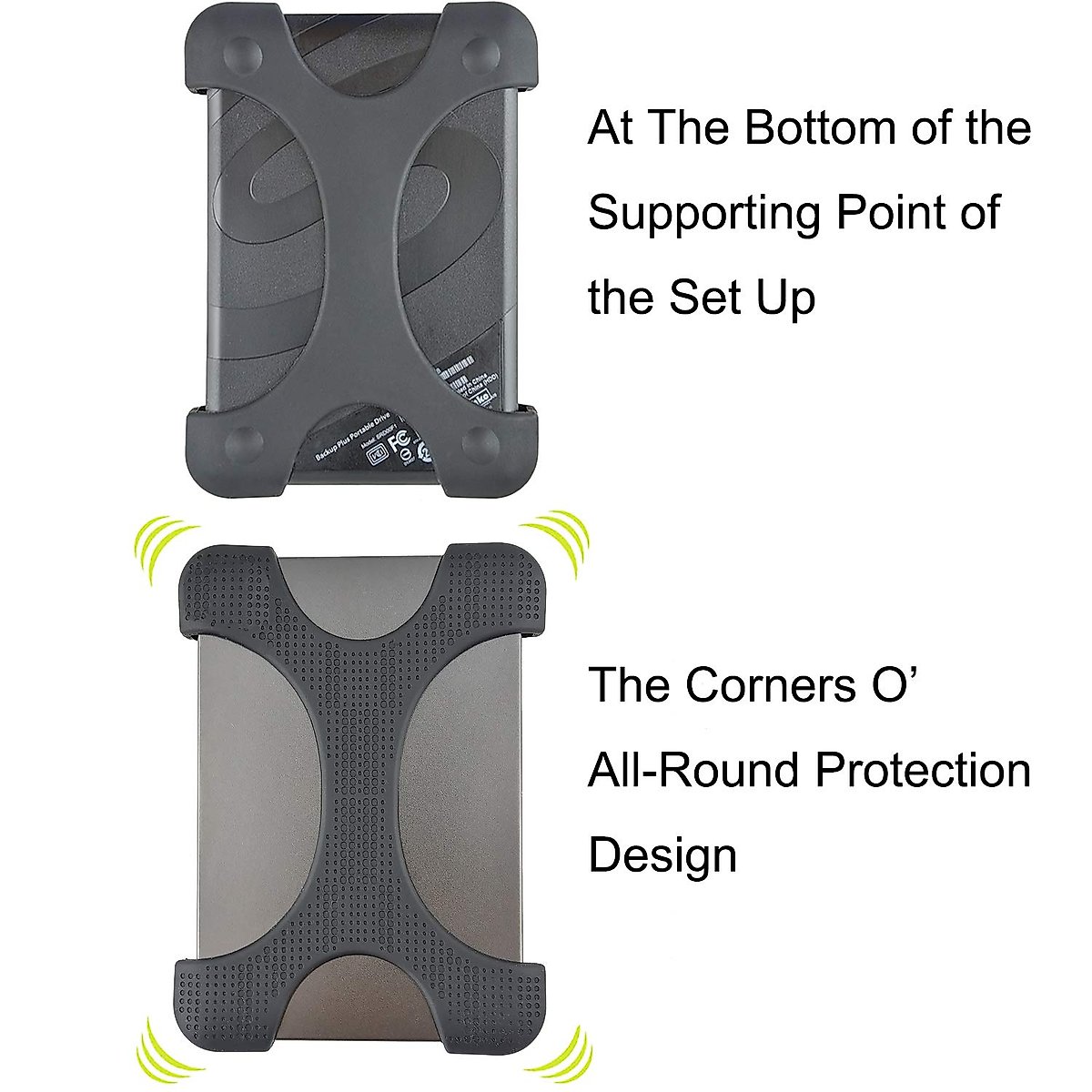 Rancco 3 Pcs Silicone Shockproof HDD Case, Suit for Seagate Backup Plus 3T/4T,Expansion 4T,Game Drive for Xbox One 4T,WD My Passport & Elements 2T/3T/4T/,Toshiba Canvio Advance & Canvio Basics