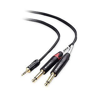 Cable Matters 3.5mm TRS to Dual 6.35mm TS Breakout Cable 6 ft, 1/8 to Dual 1/4 Cable