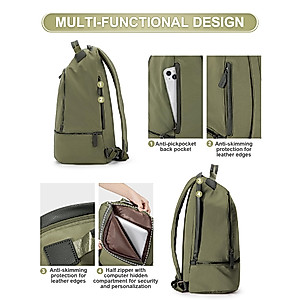 VENATIN Gym Backpack for Women Waterproof Small Gym Bag With Shoe Compartment Sports Essentials Backpack with Wet Dry Pocket,Green…