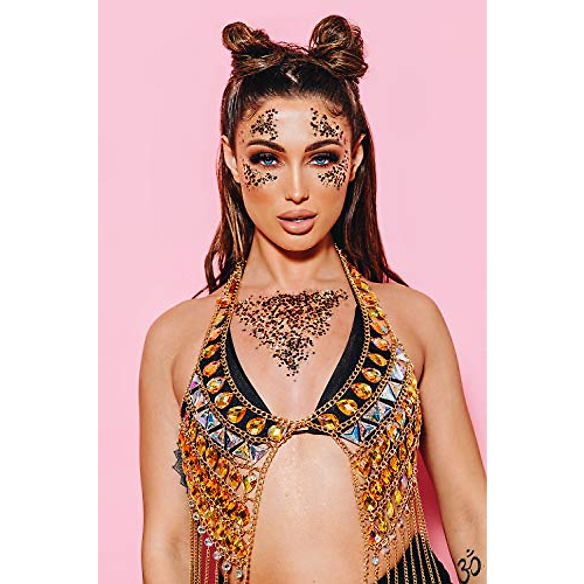 Hemway Fuchsia Pink Rose Gold Mix Glitter Chunky Multi Purpose Dust Powder Arts & Crafts Decorations Costumes Makeup Cosmetic Face Eye Body Nails Skin Hair Festival 10g