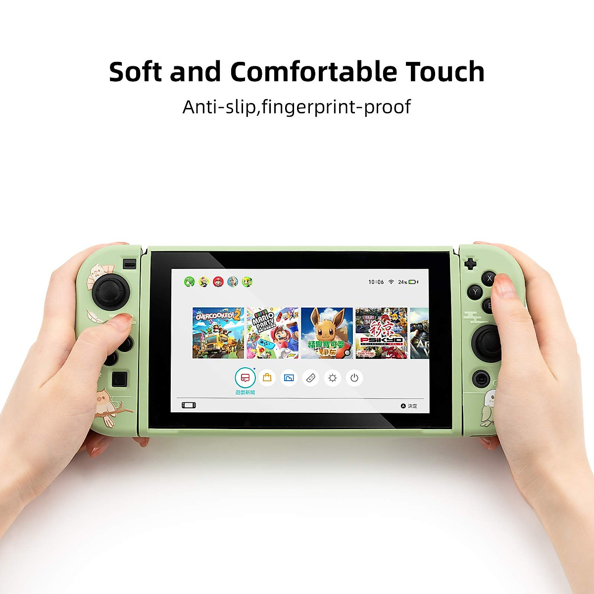 GeekShare Protective Case Compatible with Switch, Soft TPU Slim Case Cover Compatible with Switch Console and Joy-Con (Little Parrots)