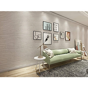 Art3d Plastic 3D Wall Panel PVC Wave Wall Design, White, 19.7" x 19.7" (12-Pack)